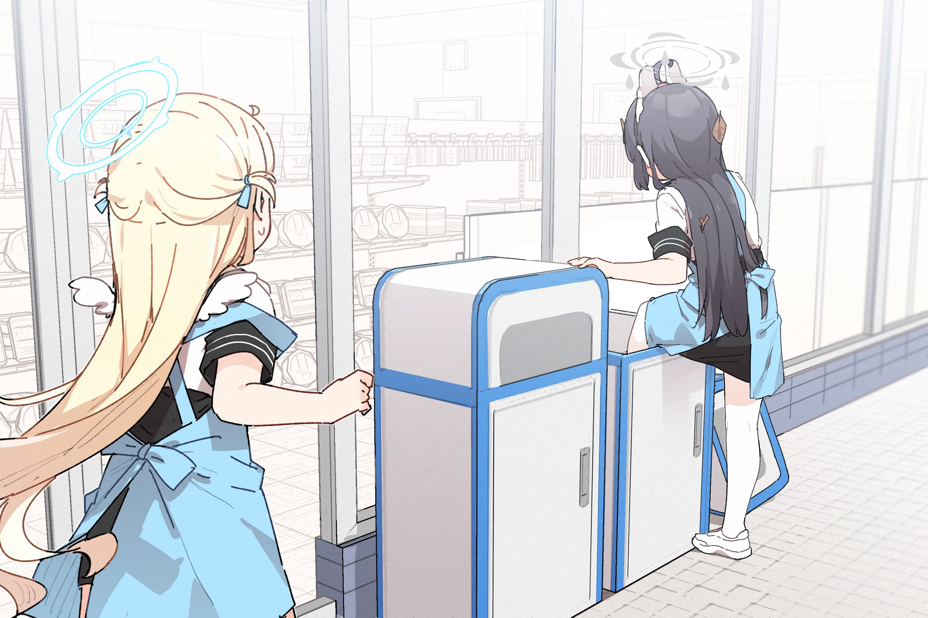 kusaka shi blue archive kasumizawa miyu sora (blue archive) angel animal ears bunny ears halo ...